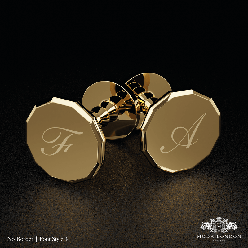 Custom Gold Cufflinks for Groom Groomsmen Engraved Elegance for Wedding Attire Moda London